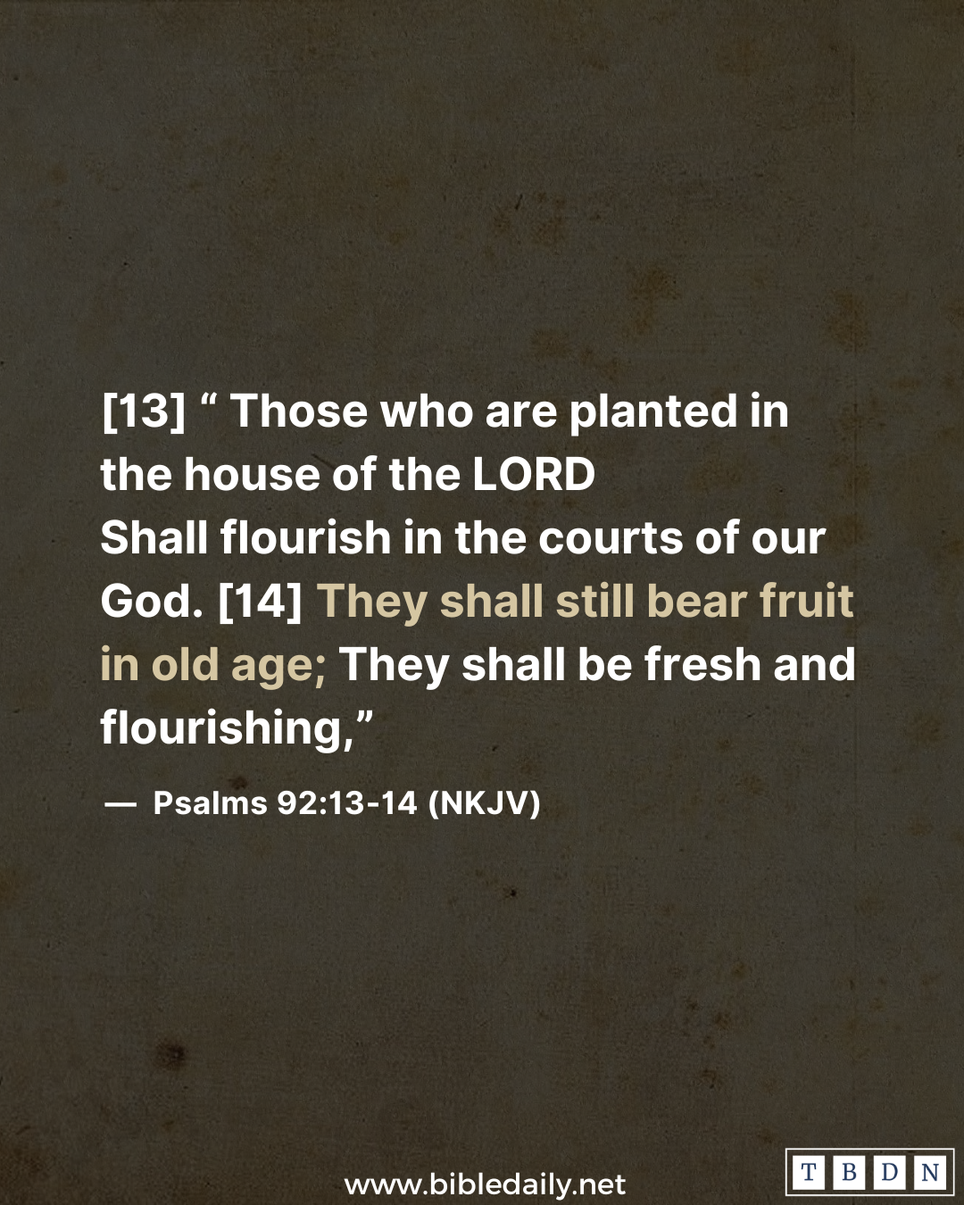 You Shall Bear Fruit in Your Old Age | The Bible Daily Network