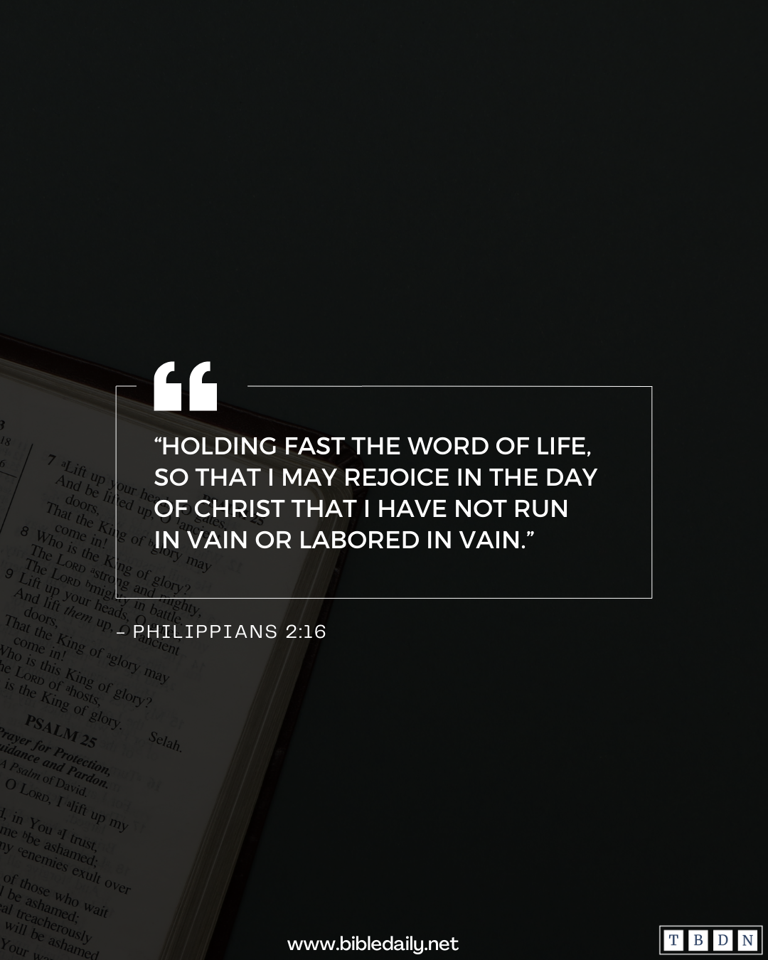 Hold Fast the Word of Life | The Bible Daily Network