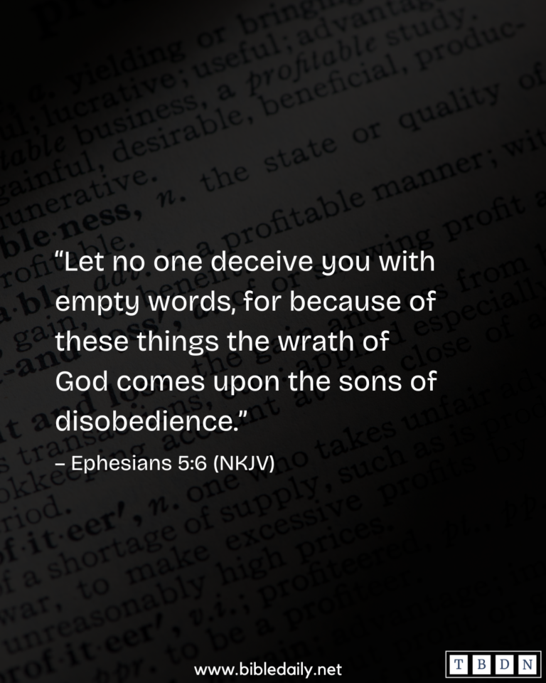 Let No One Deceive You with Empty Words | The Bible Daily Network