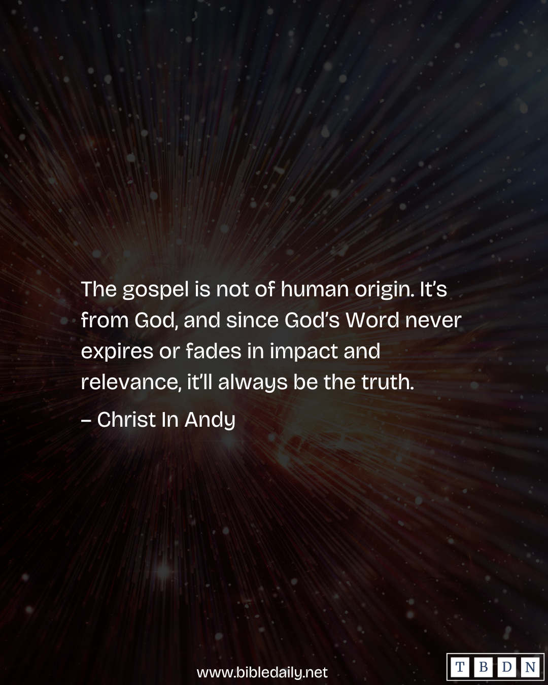 The Gospel Is Not from Human Origin | The Bible Daily Network
