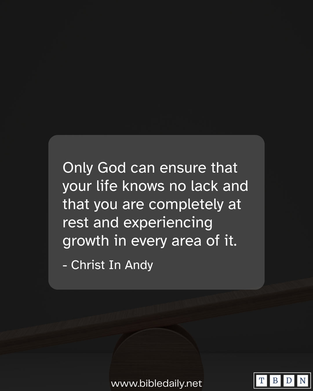 Only God Can Give You Balance in Life | The Bible Daily Network