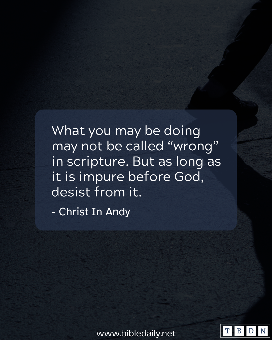 Do Not Allow Any Hint of Impurity Over Your Life | The Bible Daily Network