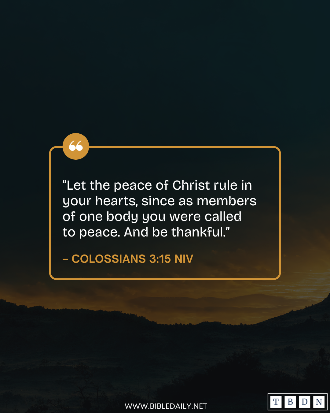 Let the Peace of Christ Rule in Your Heart | The Bible Daily Network